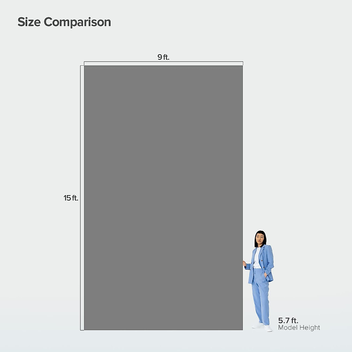 LimoStudio 9 x 15 feet / 108 x 180 inch Gray Photography Backdrop Screen Background, Premium A+ Grade High 150GSM Density Thicker Than Standard for Professionals with 3 Spring Clamps, Grey, AGG3033