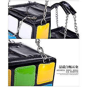 Women's Cute cube Shape Handbag Magic Shoulder Bag Clutch Bag, Colorful Purse (15cmX15cmX15cm)