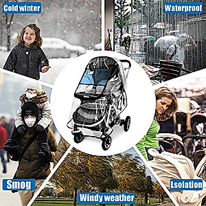 Stroller Rain Cover,Universal Stroller Accessory,Waterproof, Windproof Protection,Protect from Dust Snow,Baby Travel Weather Shield