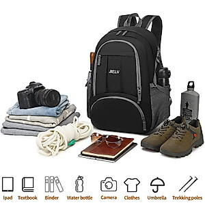 JIELV 30L Lightweight Foldable Waterproof Packable Daypack Small Hiking Backpack Travel Camping Outdoor for Men Women(Black)