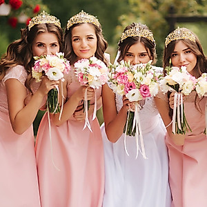 Tigeen 20 Pcs Crystal Tiara Crowns Princess Crown for Women Crown with Combs Rhinestone Princess Tiara Bride Crown for Birthday Party Bridal Wedding Prom Hair Accessories(Gold)