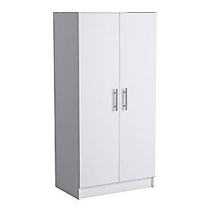 Prepac Elite 2 Door Wardrobe Cabinet, 32" W x 65" H x 20" D, White