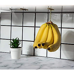 DIKALU Metal Banana Hanger - Under Cabinet Hook for Bananas or Other Kitchen Items. Keep Banana Fresh (Gun Color X 1pc)