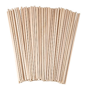 Senkary Wooden Dowel Rods 1/8 x 12 Inch Unfinished Natural Wood Craft Dowel Rods, 100 Pieces