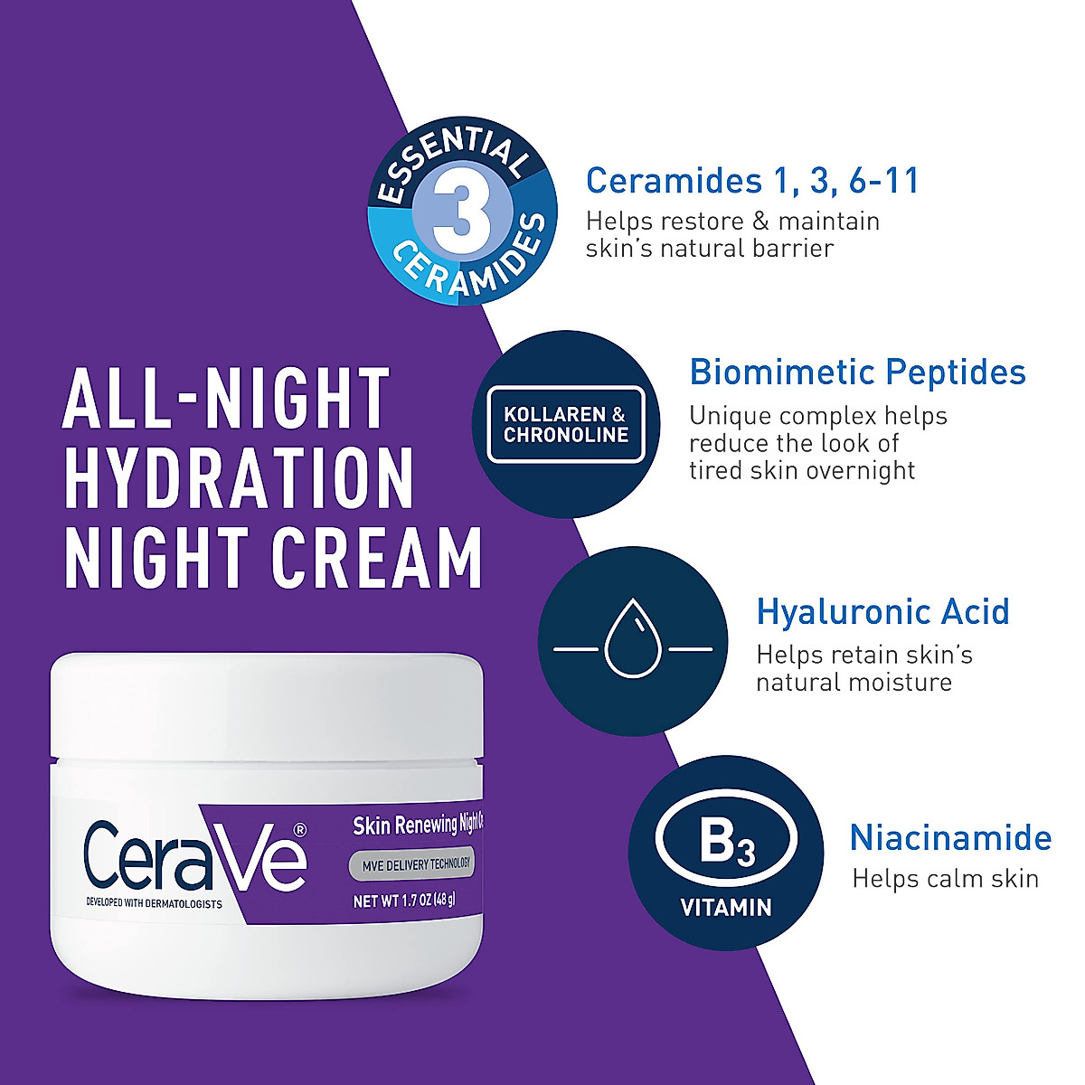 CeraVe Vitamin C Serum and Night Cream Skin Care Set, Brightening Serum with 10% Pure Vitamin C and Night Moisturizer with Peptides, Hyaluronic Acid and Ceramides, 1oz Vit C + 1.7oz Moisturizer