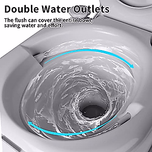 Mupera Outdoor Portable Toilet - Upgraded Portable Camping Toilet, 6.4 Gallon Waste Tank, Double-outlet Anti-leak with Level Indicator Travel RV Potty for RV Camping Traveling Boating Fishing, Grey