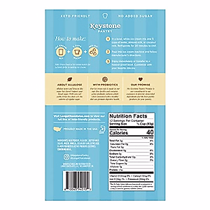 Keystone Pantry – Keto Ice Cream Mix – Vanilla – 3g Net Carbs & 40 Calories per Serving - Makes 3 Quarts – No Added Sugar – Gluten Free – Low Carb – Keto & Diabetic Friendly – Kosher Dairy With Active Probiotic Cultures