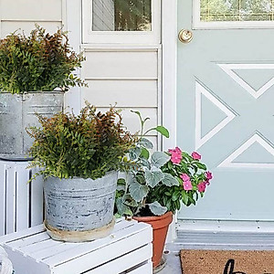 XHXSTORE 4pcs Artificial Boston Fern Plant Plastic Fern Leaves Artificial Fern Bouquet Persian Grass Artificial Shrubs for Fall Outside Inside Hanging Basket Fireplace Garden Home Decoration