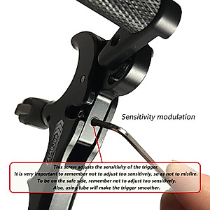 xxiaojun Compound Bow Aid Releaser and D Loop Rope，Adjustable Can Rotate 360° Thumb Release Bow Aluminum Alloy Aids，Archery Release Aids (4 Fingers-Bow Release -Black)