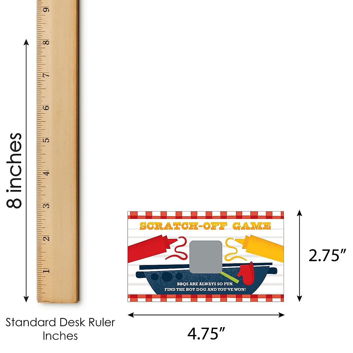 Big Dot of Happiness Fire Up the Grill - Summer BBQ Picnic Party Game Scratch Off Cards - 22 Count