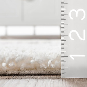 nuLOOM Jocelyn Tribal Shag Tasseled Area Rug, 8x10, White