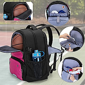 DSLEAF Basketball Bag, Soccer Backpack with Ball Compartment & Shoe Compartment for Basketball, Soccer, Volleyball Sports