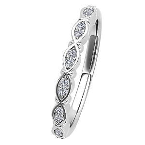 MauliJewels 0.10 Carat Round Diamond Wedding Band for women Engagement Anniversary Promiss 14K Solid White Rose Yellow Gold