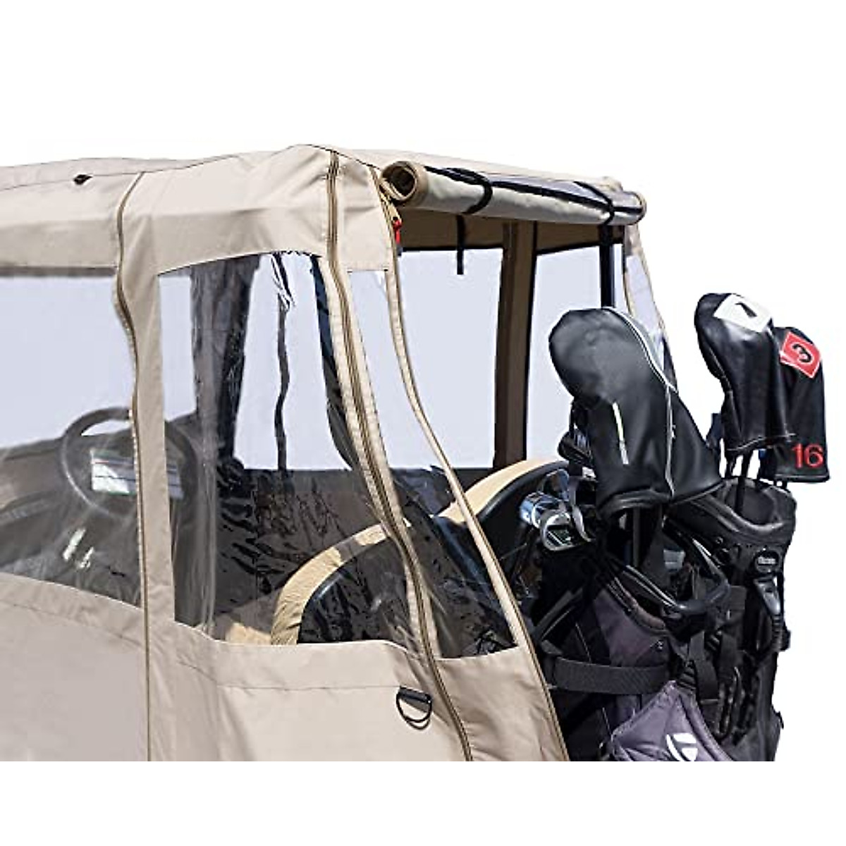 Greenline Golf Cart Enclosure Eevelle USA | Golf Car Cover | All Weather Windproof Waterproof Rain Cover | 2 or 4 Passenger Durable Golf Cart Cover
