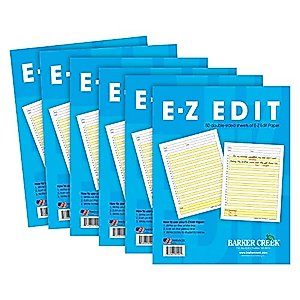 Barker Creek E-Z Edit Paper, Designed by a Professional Journalist to Strengthen Writing Skills, Alternating Lines for Making Comments and Edits, 8.5" x 11", 50 Sheets (5502-06)