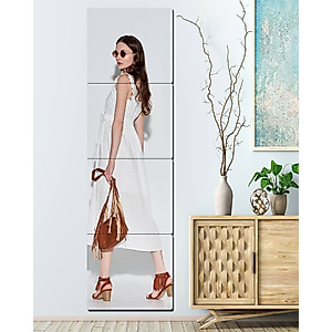 Shatterproof Full Length Mirror,Unbreakable Mirror for Kids,Full Body Mirror for Wall,Extra Thick 1/8",1Pcs 8"x8",Made of Frameless Plexiglass Acrylic Plastic,Wall Mounted for Home Gym,Bedroom,Door