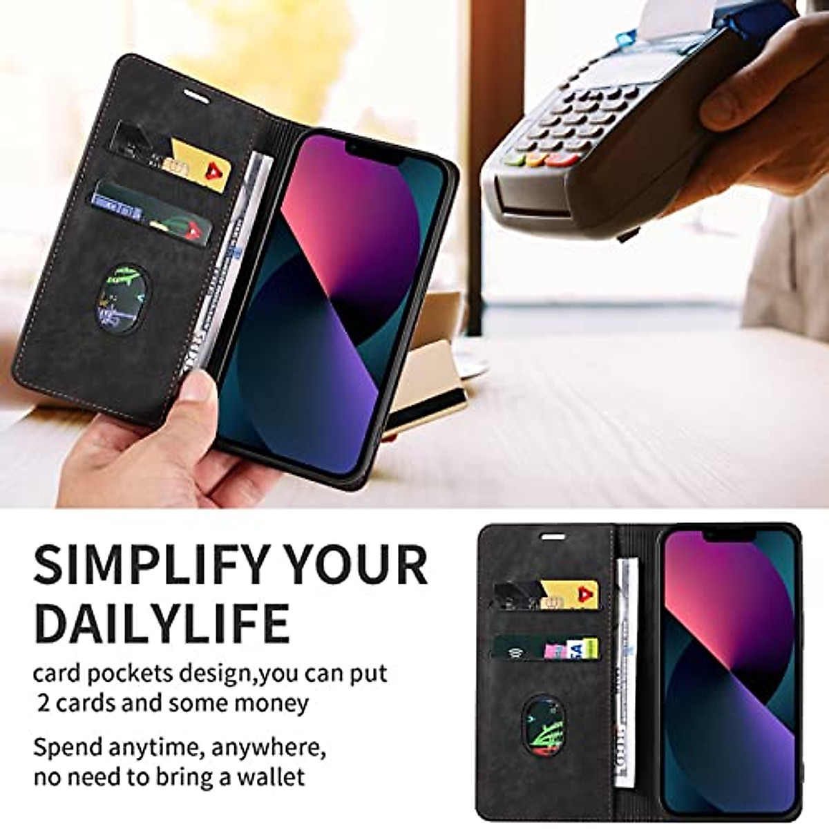 OLOBBIRD Vintage Wallet Stand Phone Case for Samsung Galaxy A70 A50 S A40 A30 A20 E A10, Magnetic Closure Card Holder Back Cover, Business Skin-Friendly Protective Shell(Green,A40)