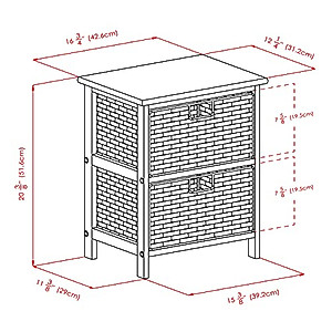 Winsome Omaha Storage/Organization, 2 Baskets, Black/Chocolate