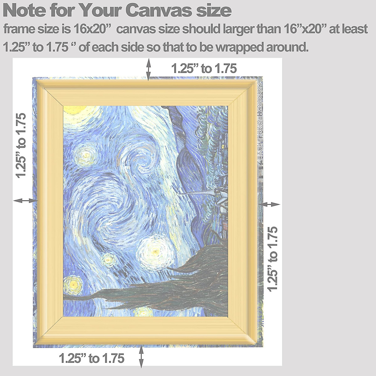 ECOIOU DIY Canvas Stretcher Bars 16x20 Inch Canvas Frame, Sturdy Stretcher Frames for Oil Paintings, Prints, Paint by Numbers & Posters(Need Extra Size to wrap Around The Frame)