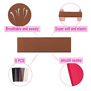 Leeven Headbands for Women 6 Pcs, Cotton Headbands, Soft Sweat Wicking Stretchy Headband for Unisex Girls Sports Yoga Running Working Qut (Combo 2)