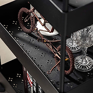 4 Tier Rolling Cart Slim Storage Cart with Wheels Slim Slide-Out Storage Organizer Cart for Kitchen Pantry Living Room Narrow Space, Black