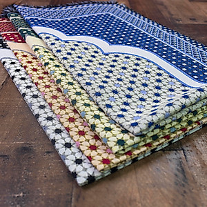 Modefa Turkish Islamic Prayer Mat Janamaz Sajjadah | Thin Woven Cotton Praying Rug Ramadan Eid Gift | Traditional Muslim Sejada for Men Women - Hira Diamond (Royal Blue)