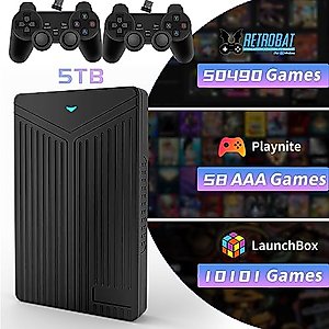 5T Retro Game Console HDD with 60649 Video Games+58 AAA PC Games, 82 Emulator Console, 3 Game System for Win 8.1/10/11 Plug and Play, Up to 6GB/s, 2 Wireless Controllers