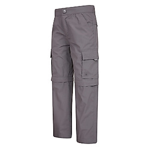 Mountain Warehouse Active Kids Zip Off Hiking Pants - Boys & Girls Dark Grey 9-10 Years