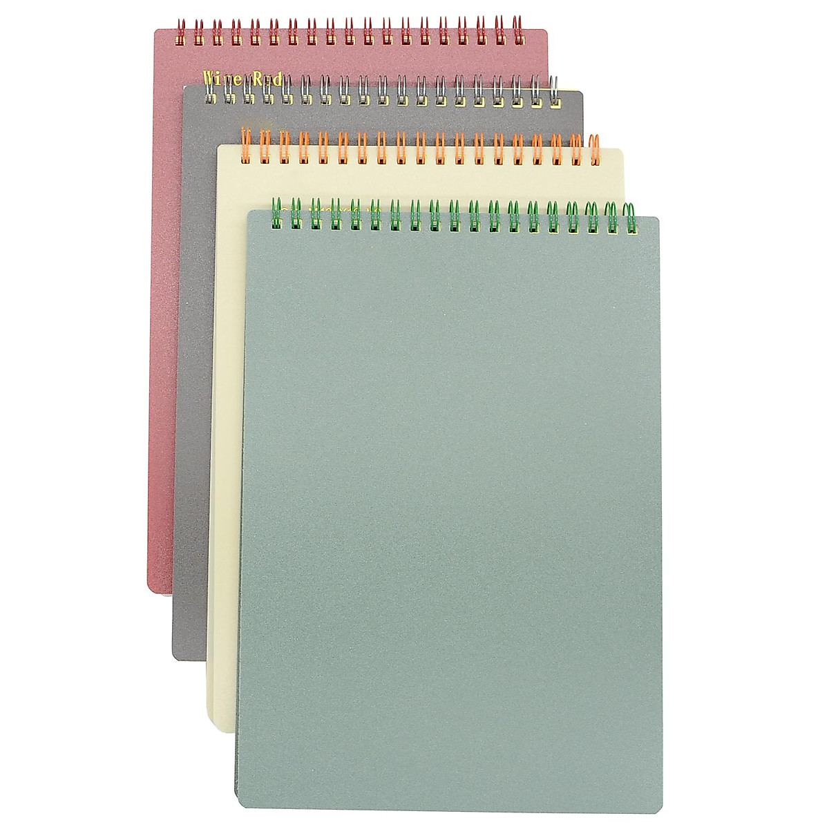 Yansanido Top Bound Spiral Notebook, 4 Pcs 4 Color 9.8 Inch x 6.9 Inch B5 Size Thick Plastic Hardcover 7mm College Ruled Paper 80 Sheets (160 Pages) Journal for School and Office Supplies (4 Pcs B5)