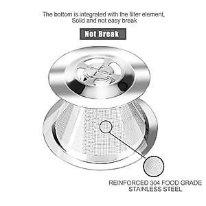 Hanlomele Pour Over Coffee Dripper, Paperless Reusable Coffee Filter, Pour Over Coffee Maker for Single Cup Brew, Double Mesh Design of Stainless Steel Cone Filter for Perfect Extraction (1-4 Cup)