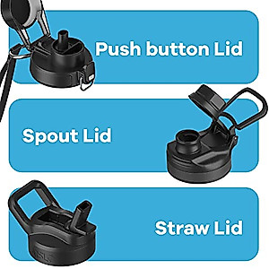 Arslo Insulated Sport Bottle With Straw Lid, Stainless Steel Water Bottles Double Walled, Vacuum Thermo Mug,Metal Water Bottle Insulated Keeps Water Cold