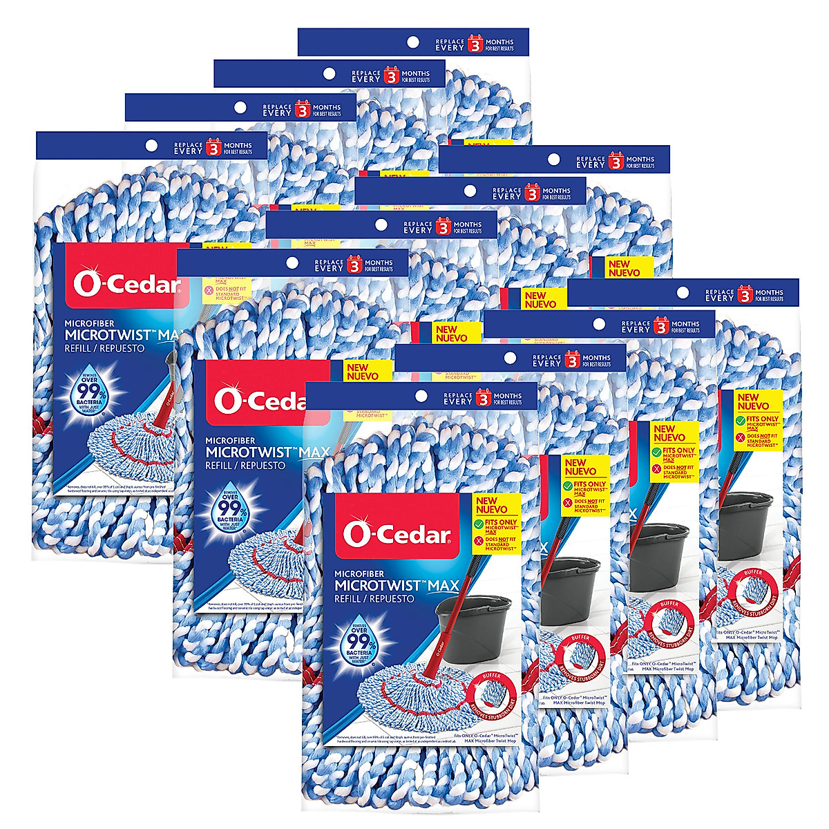 O-Cedar MicroTwist MAX Microfiber Refill (Pack of 12)