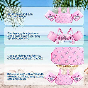 Gogokids Kids Swim Vest, Toddler Floaties for 20-50 lbs/2-6 Years Old Girls and Boys, Float Swimwear with Shoulder Strap