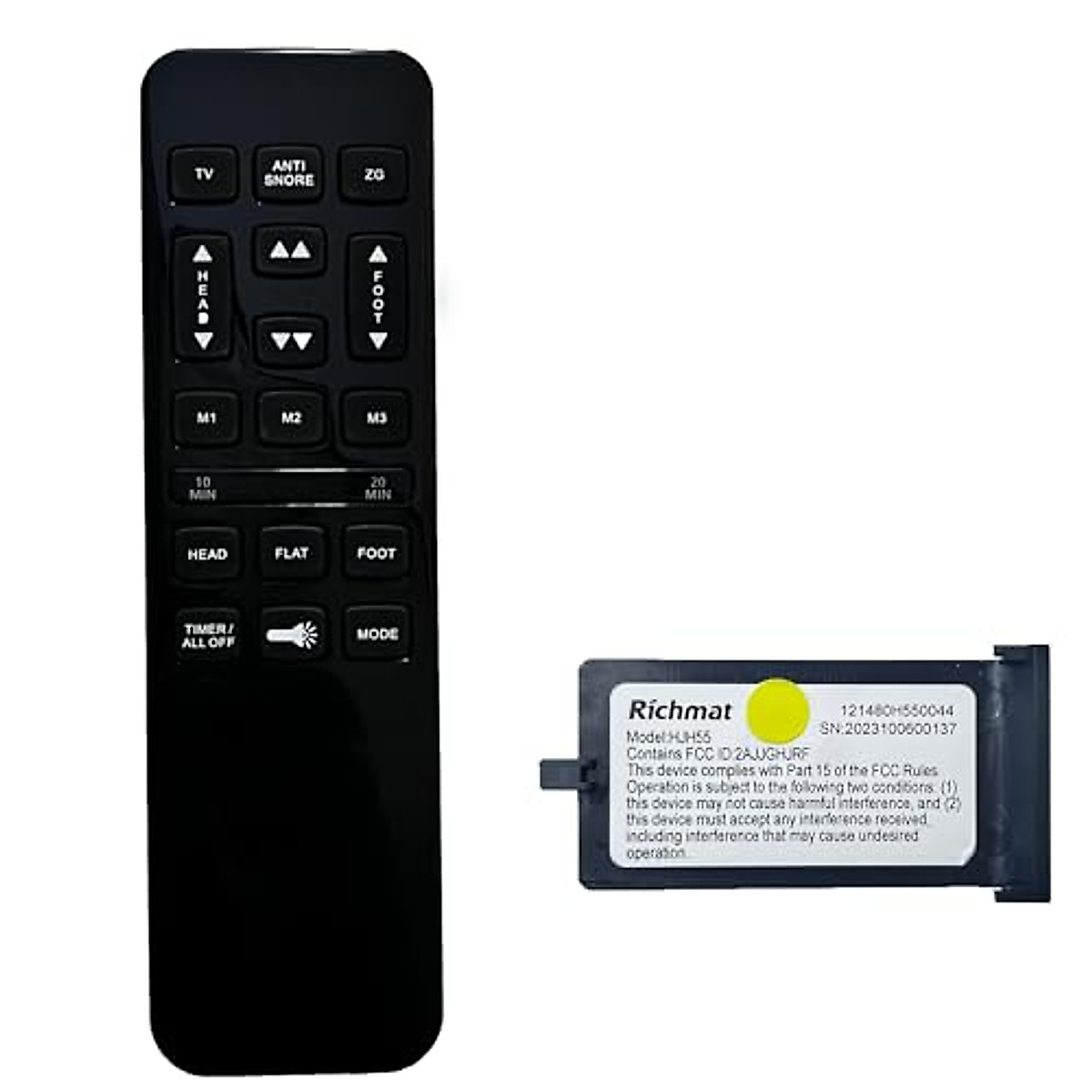 OEM Adjustable Bed Richmat HJH55 Remote Control Replacement for Classic Brand, Inovva, Mattress Firm 600 3000 Adjustable Bases&Richmat HJC9G Massage System Three-Year Warranty