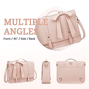 ECOSUSI Briefcase for Women Messenger Backpack PU Leather 14 inch Laptop Bag Satchel Computer Bag for College Business Travel