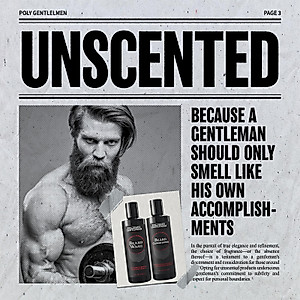 Polished Gentleman Beard Wash and Conditioner Set - Softens and Strengthens - Beard Shampoo with Growth Oil - Moisturizer & Beard Thickener - Tea Tree Unscented - Paraben-Free & Sulfate-Free (4oz)