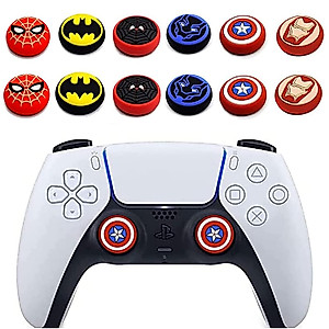 12Pcs Analog Thumb Grip Stick Cover, Wireless Controllers Game Remote Joystick Cap, Fantastic Non-Slip Silicone Handle Protection Cover for PS5/PS4/Xbox one/360/Nintendo Switch PRO