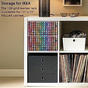 Krafetto Craft Marker Storage Rack, 120 Grids, Art Supplies Organizer Holder for Pen Marker