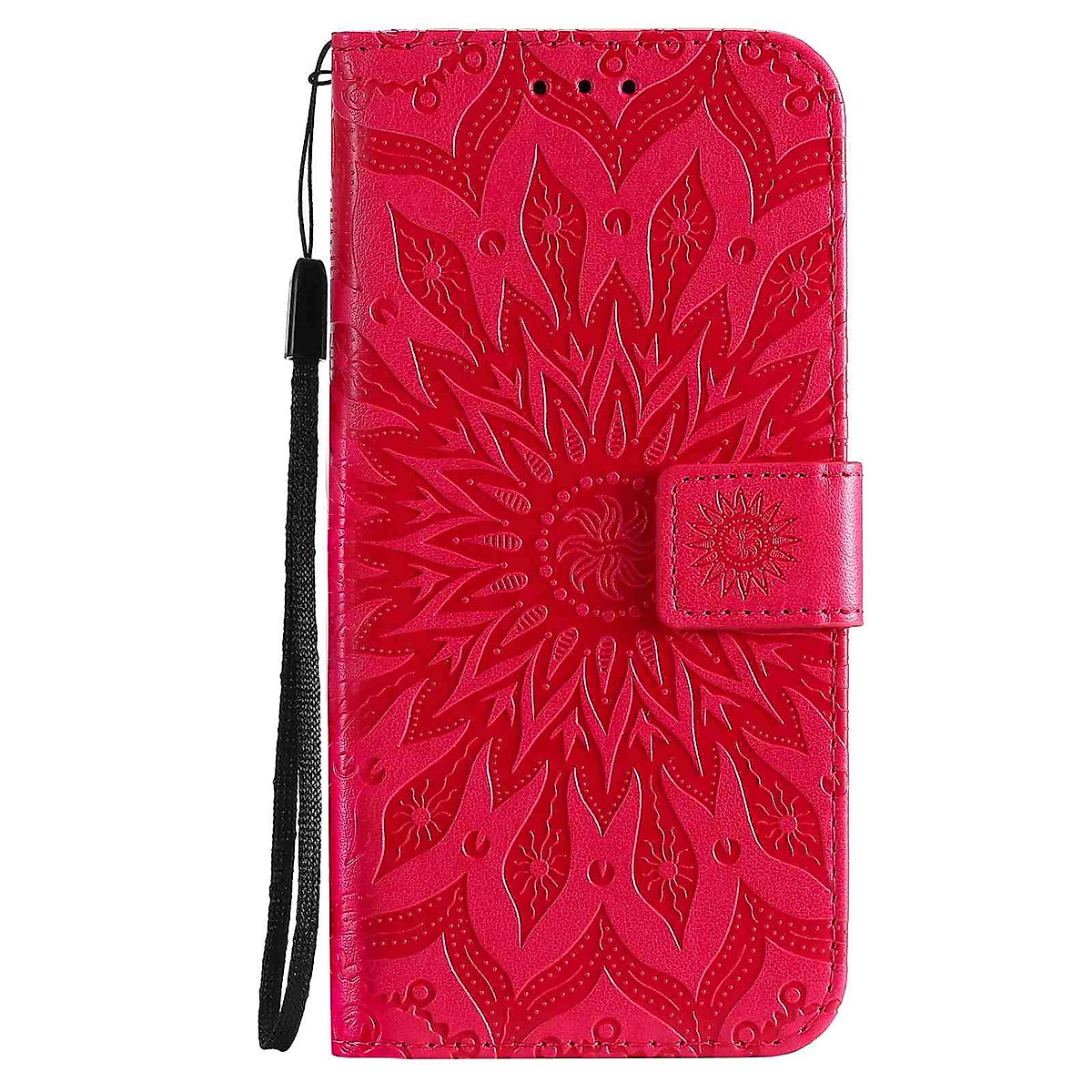 Fansipro Phone Cover Wallet Folio Case for Oppo Reno 6 PRO Plus 5G, Premium PU Leather Slim Fit Cover for Reno 6 PRO Plus 5G, 2 Card Slots, Exact Fitting, Red