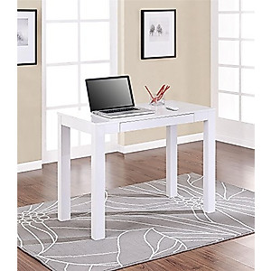 Ameriwood Home Parsons Desk with Drawer, Black & Parsons Desk with Drawer, White