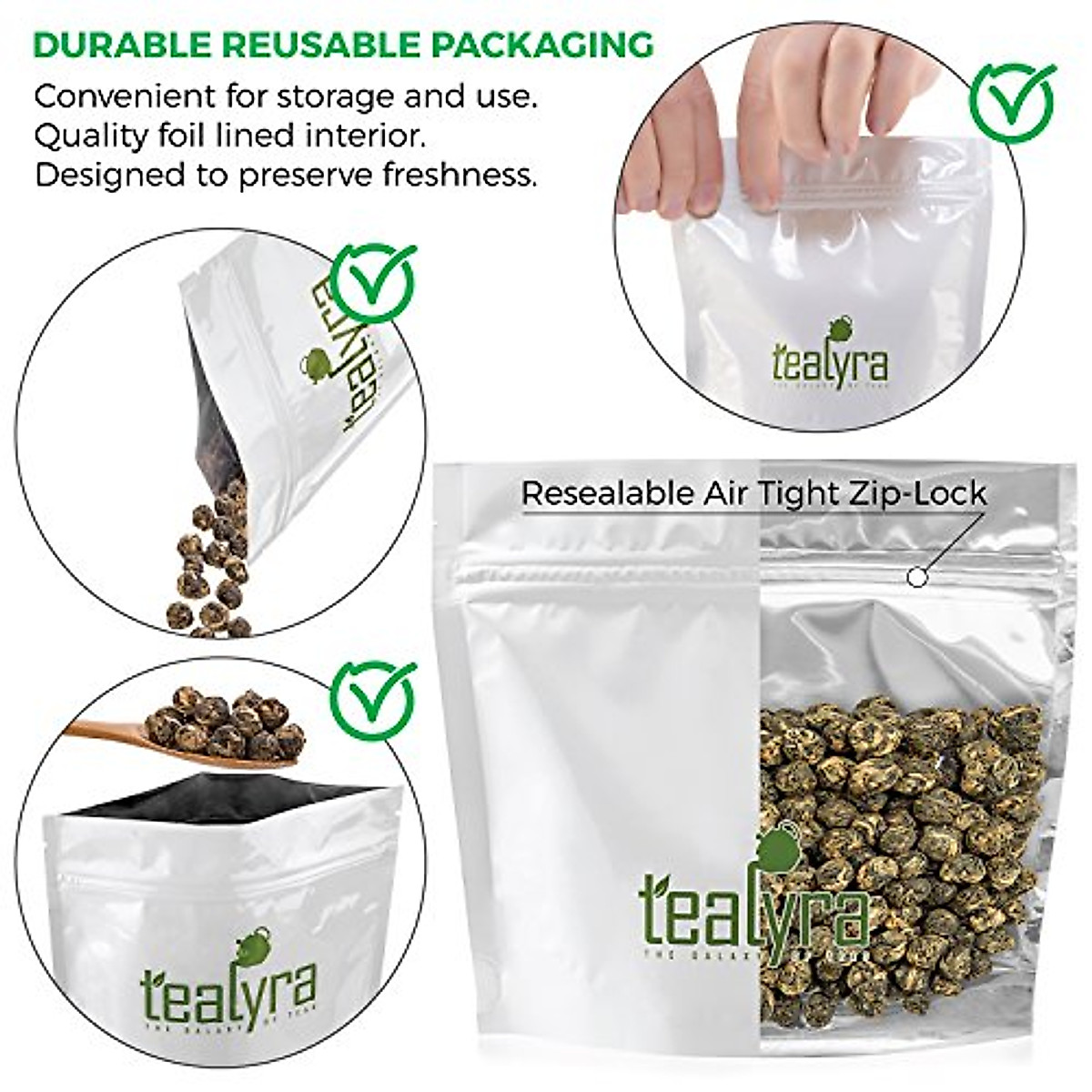 Tealyra - Black Dragon Pearls - Yunnan Special Black Tea - Loose Leaf Tea - Premium Tea - Bold Caffeine - Organically Grown - 110g (4-ounce)