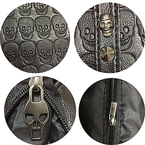 QHBPMGAD Skull Tote Bag,Large Capacity Handbags with Devil Skull Printing Shoulder Bag for Women (01Black)