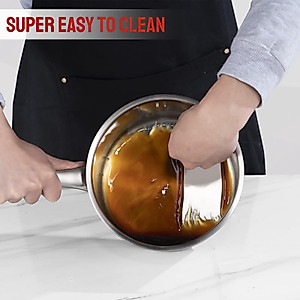 ROYDX Stainless Steel Sauce Pan with Lid, 3QT Saucepan with Stay-cool Handle, Induction Compatible Cooking Pot Multipurpose Use for Home Kitchen or Restaurant, Dishwasher Safe, Oven Safe