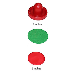 Mini Air Hockey Pucks and Paddles - Replacement Set Value Pack - Set of Two Red Air Hockey Pushers and Four 2 Inch Red Pucks I Epic Gifts