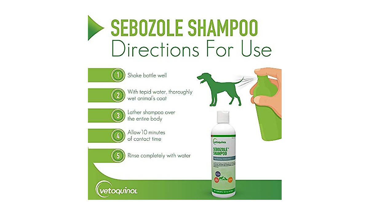 Vetoquinol Sebozole Pet Shampoo for Skin Relief - 16oz