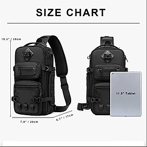 P&D Tactical Shoulder Sling Bag For Men Backpack 14L Large Capacity Chest Tactical Outdoor Crossbody Travel Pack Waterproof Sports Bag For Man Male