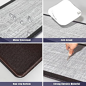 WEZVIX Anti Fatigue Kitchen Mat [2 PCS], Cushioned Non-Skid, Waterproof Floor Mat, Ergonomic Comfort Foam Standing Rugs for Floor, Kitchen, Office, Sink, Laundry - Black and Grey