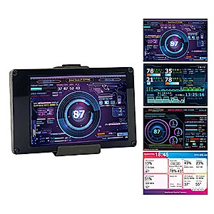 DAUERHAFT PC Temperature Display, Dimmable Rotatable Computer Temp Monitor 3.5 Inch USB Connection Auto Off IPS Screen Theme Editor Customizable Layout for Desktop
