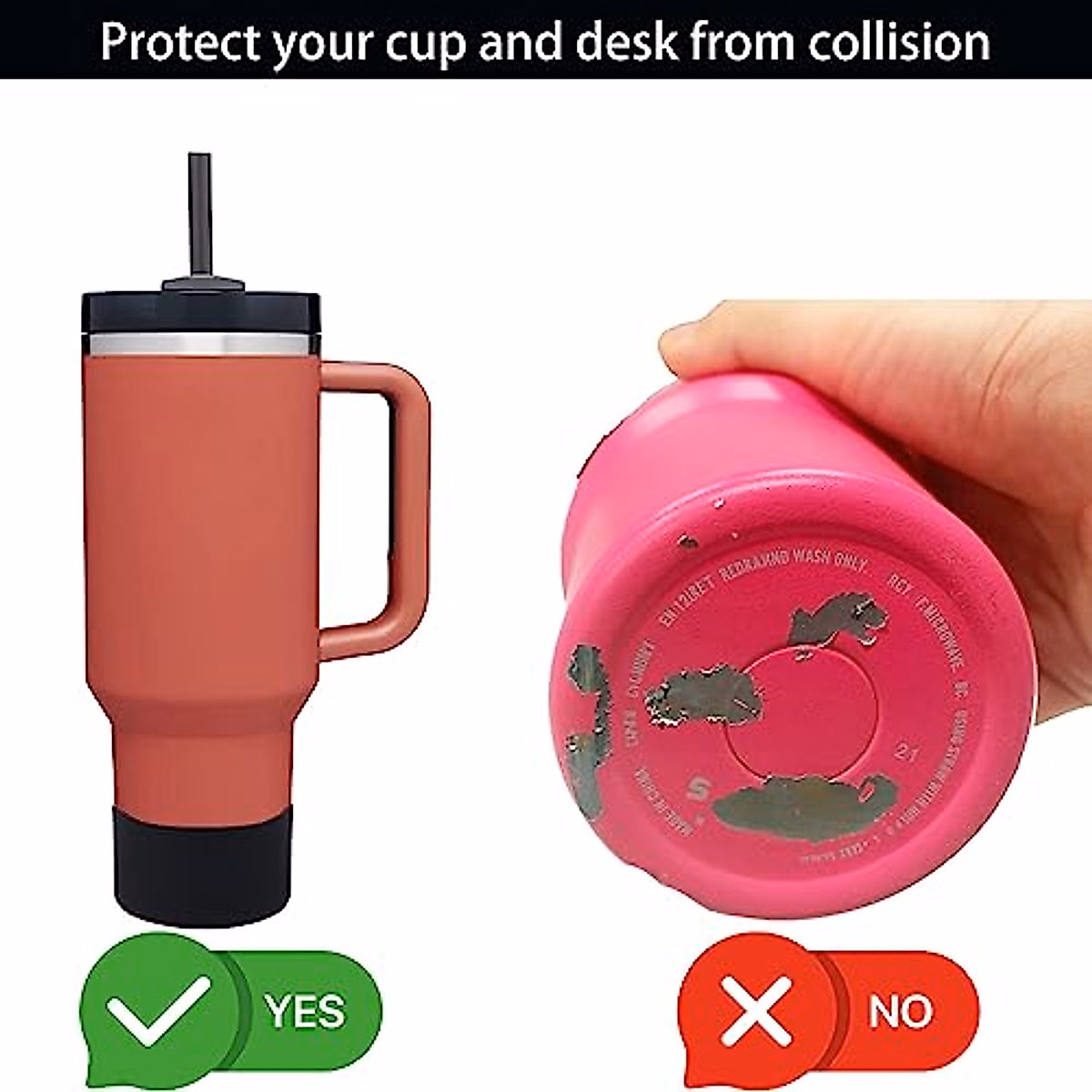 Sekirou 2Pcs Silicone Boot Cover for Stanley H2.0 40/30 oz Tumbler with Handle, Protective Water Bottle Bottom Bumper Cover for Cup Boot Accessories (Halloween Glow)