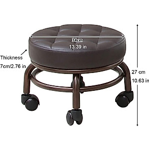 Elitzia Pedicure Foot Stool Beauty Salon SPA Foot Bath Footstool Two Colors Optional Thick Support Seat Quality Wheels ET28499 Brown Colour